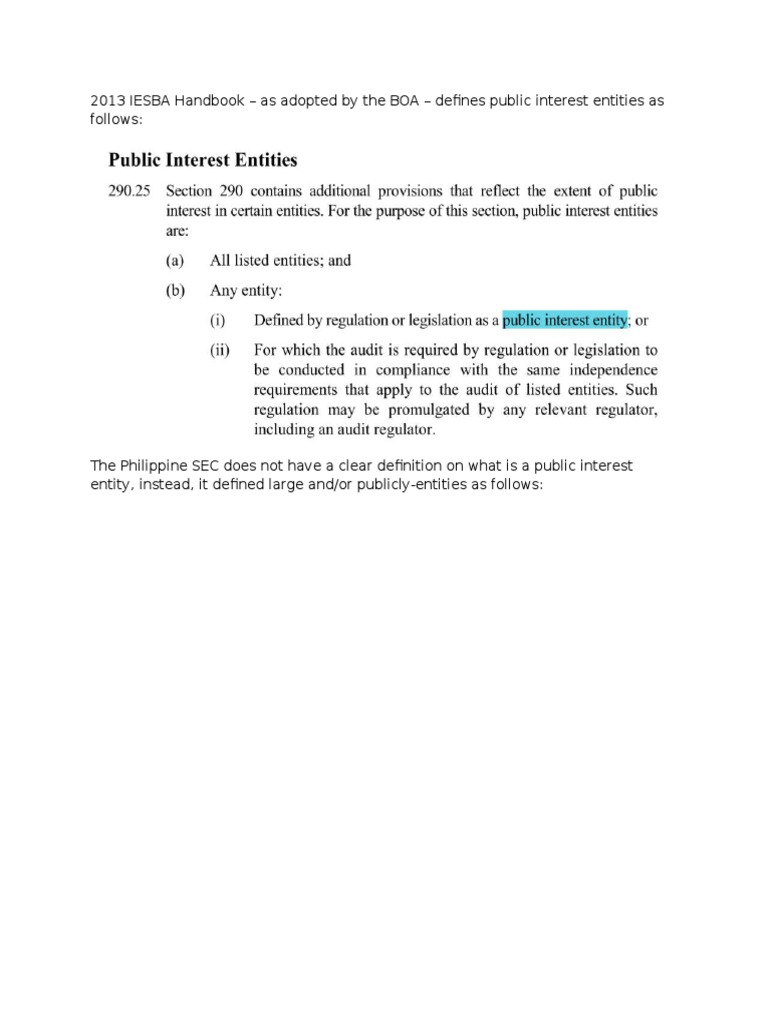 Public Interest Entities Philippines | PDF