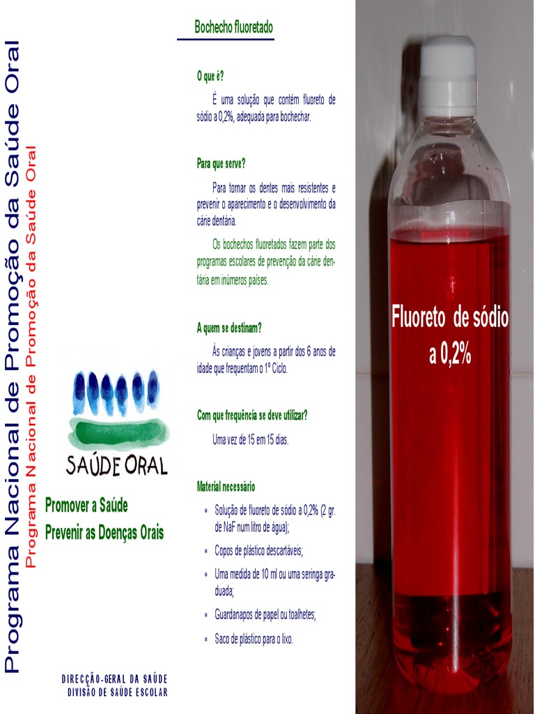 Bochecho Fluoretado Escolar: Guia Prático | PDF