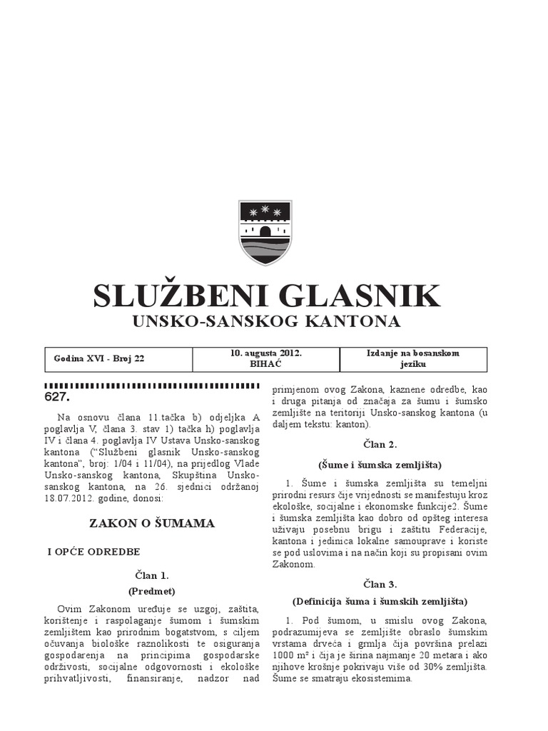 Zakon o Sumama USK | PDF