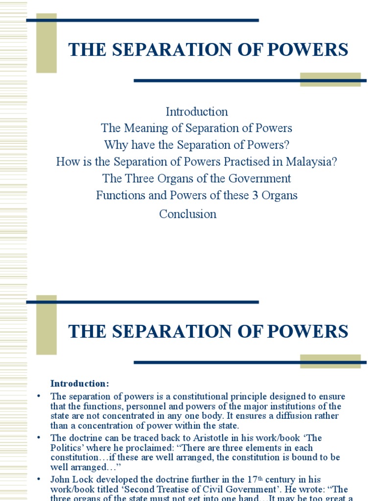 The Separation of Powers | PDF | Separation Of Powers | Judiciaries