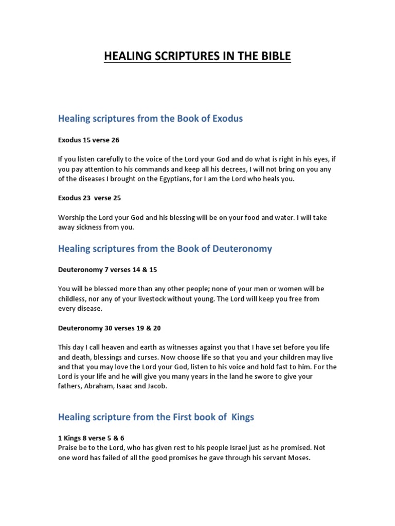 Healing Scriptures | PDF | Armor Of God | Book Of Exodus