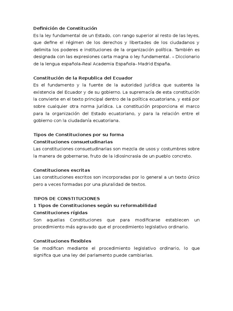 Definición de Constitución | PDF | Constitución | Gobierno