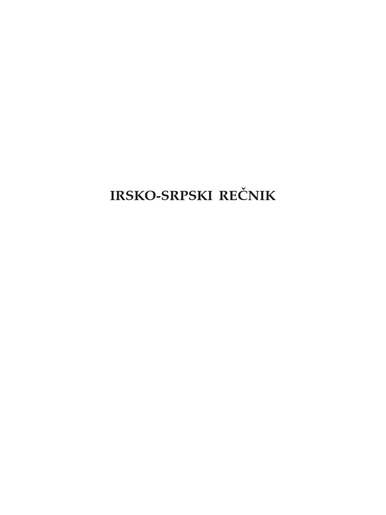 Irsko-Srpski Recnik | PDF