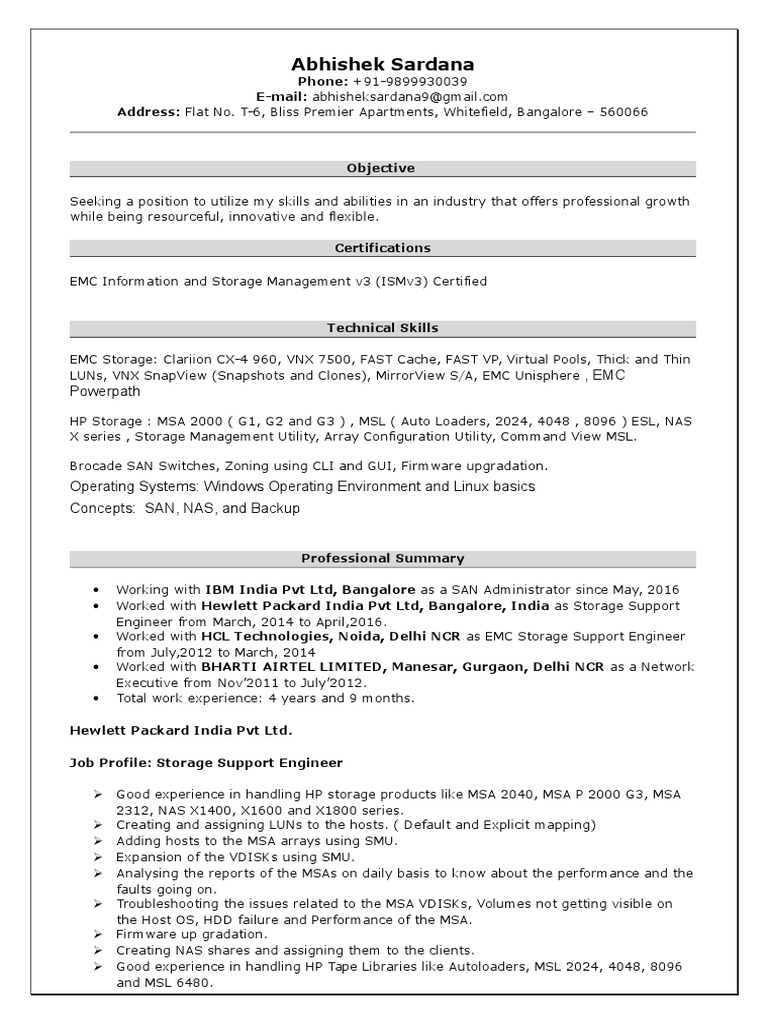 Abhishek Resume | PDF | Operating System | Computer Engineering