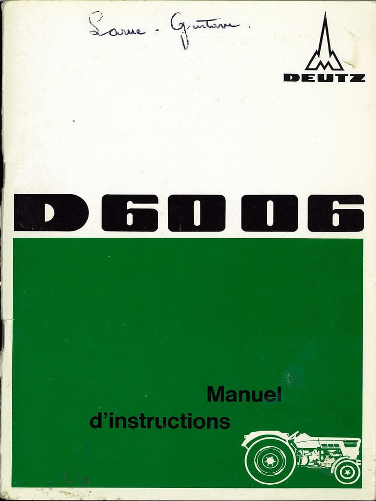 Deutz 6006 Manuel Instruction | PDF