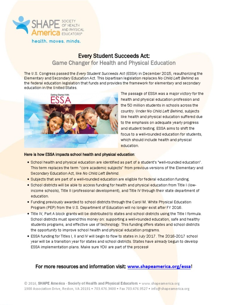 Essa Fact Sheet Shape America Temp | PDF