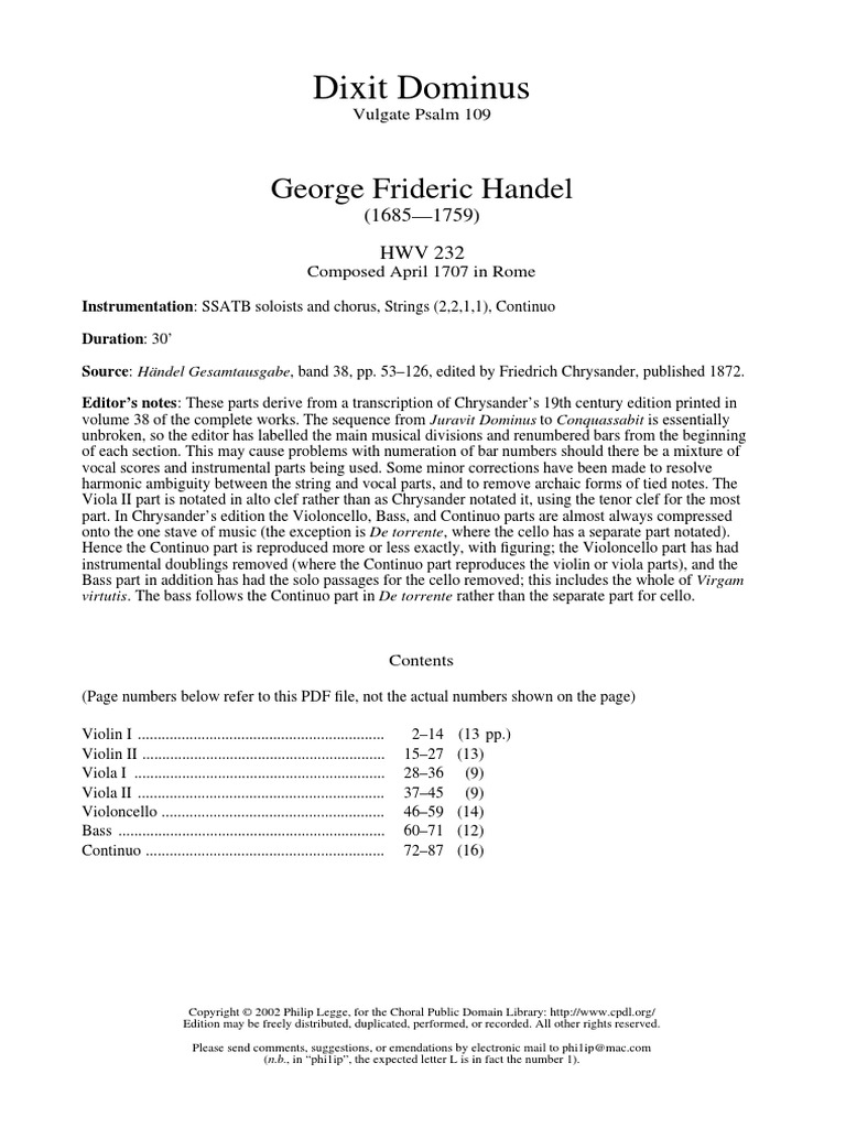 Dixiti Dominus Parts PDF | PDF | Clef | Classical Music