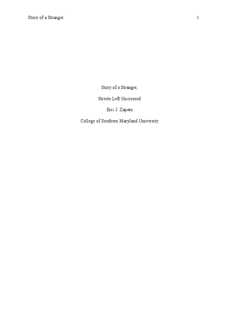 Story of A Stranger Psych Paper Final | PDF | Mystery, Thriller & Crime ...
