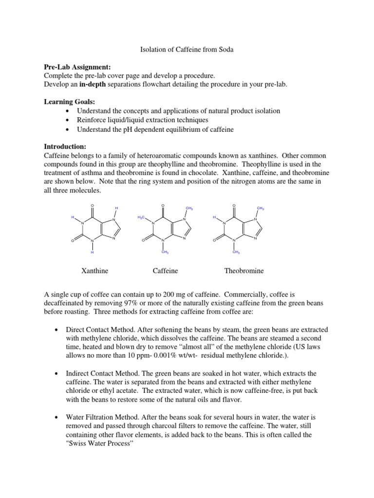 Isolation of Caffeine | PDF | Acid | Physical Sciences