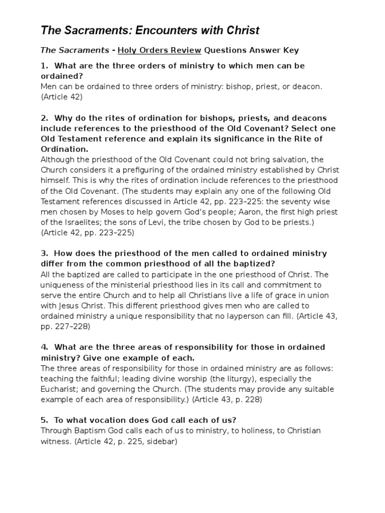 The Sacraments: Encounters With Christ: The Sacraments - Holy Orders ...