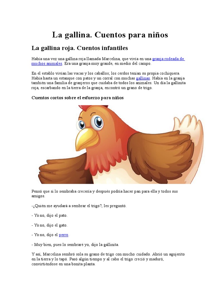 La Gallina Cuento de Niños | PDF