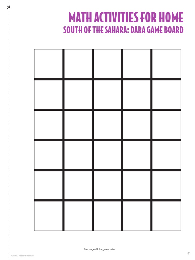 Dara Printable Game | PDF | Traditional Games | Teaching Mathematics
