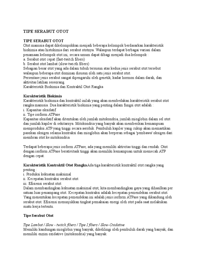 Tipe Serabut Otot | PDF