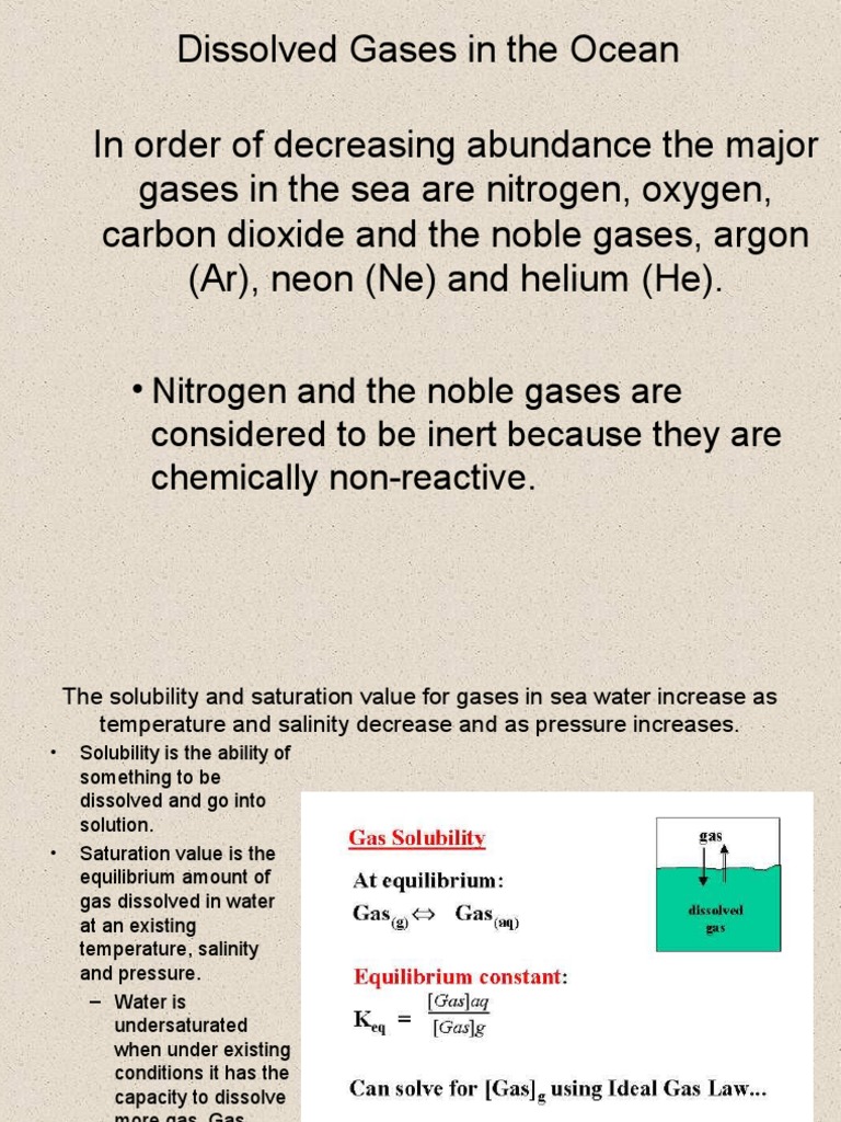Dissolved Gases in The Ocean | PDF | Carbon Dioxide | Properties Of Water