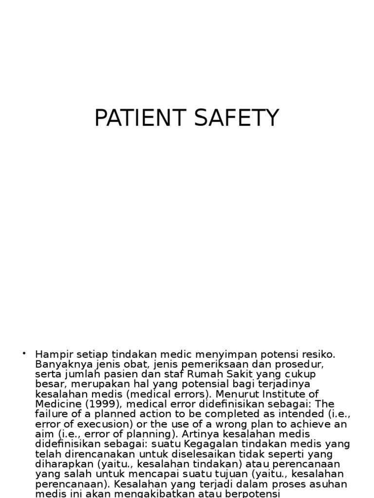 Patient Safety | PDF
