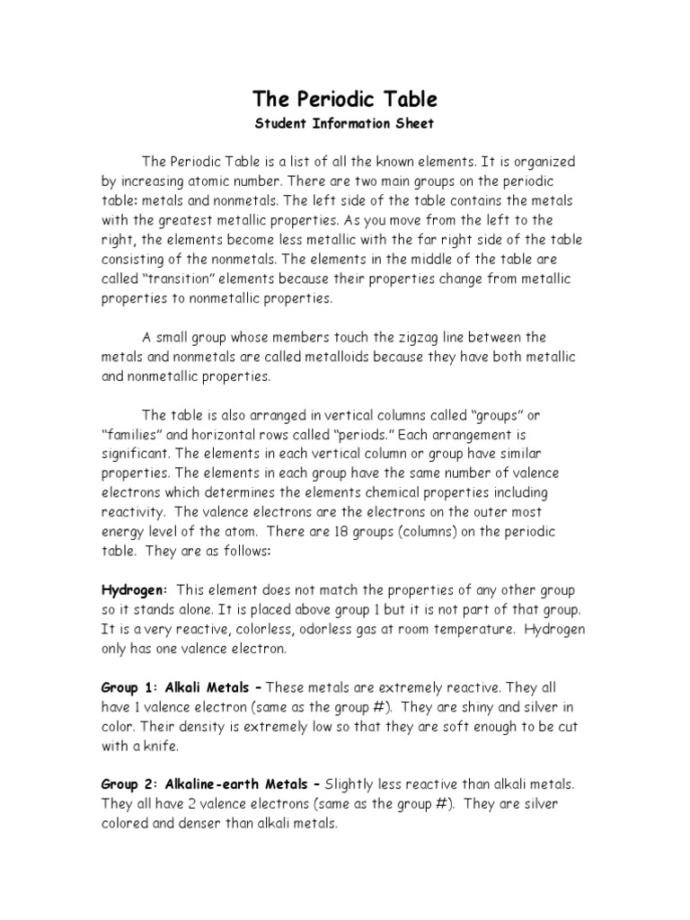 Color Coding The Periodic Table | PDF | Periodic Table | Metals