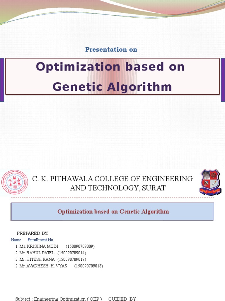 Optimization Based On Genetic Algorithm | PDF | Genetic Algorithm | Mathematical Optimization