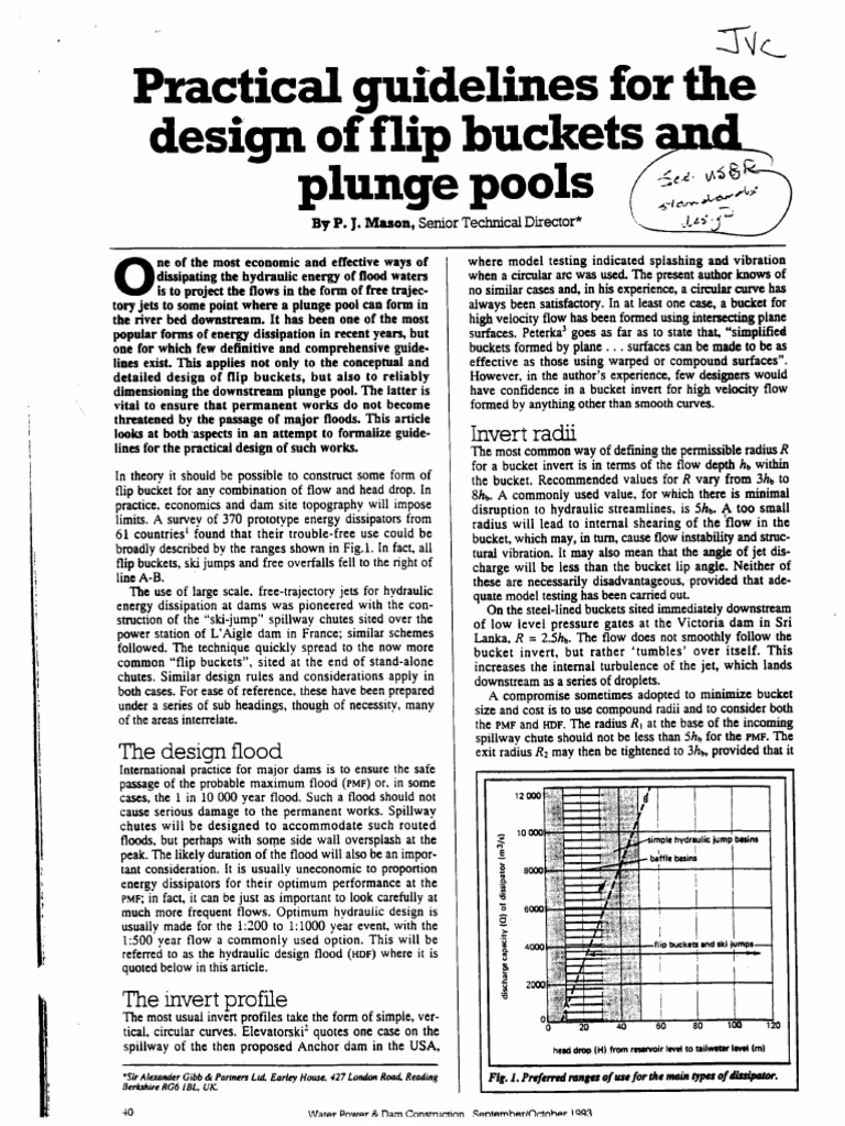 Practical Guidelines For The Design of Flip Buckets and Plunge Pools | PDF