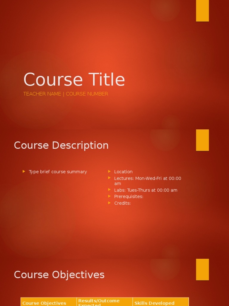 Course Title and Structure Overview | PDF