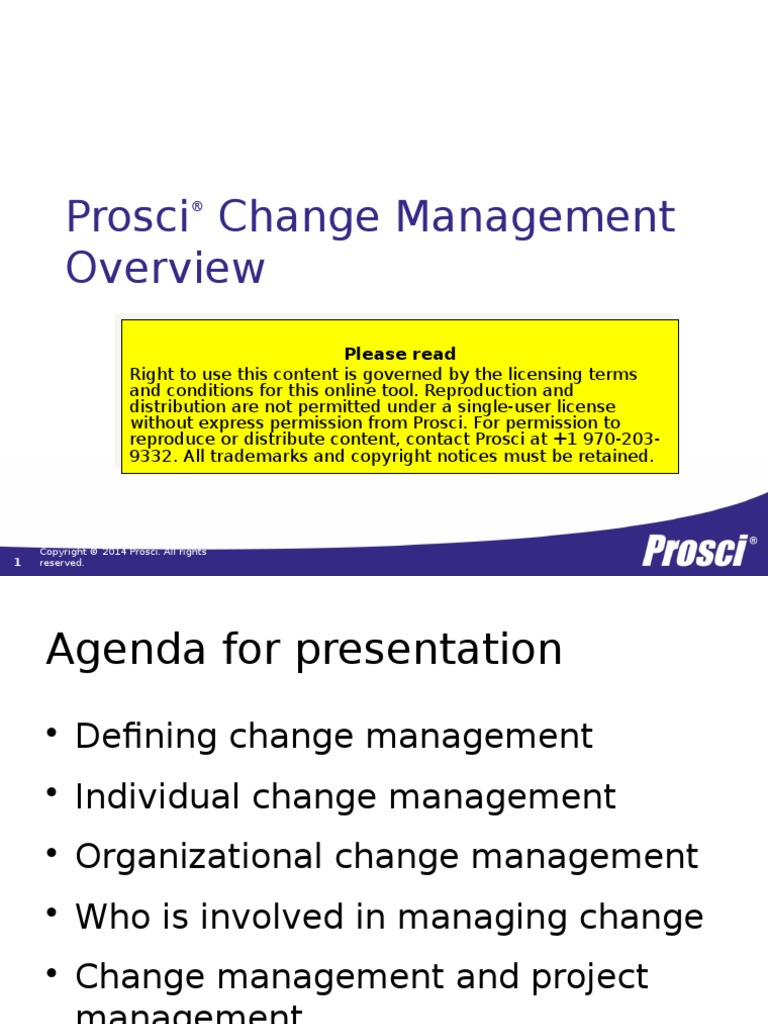 2.1b Prosci Change Management Overview | Download Free PDF | Change ...