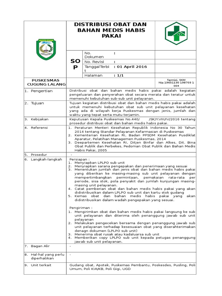 MENGENAL PROSEDUR DISTRIBUSI OBAT DAN BAHAN MEDIS HABIS PAKAI DI ...