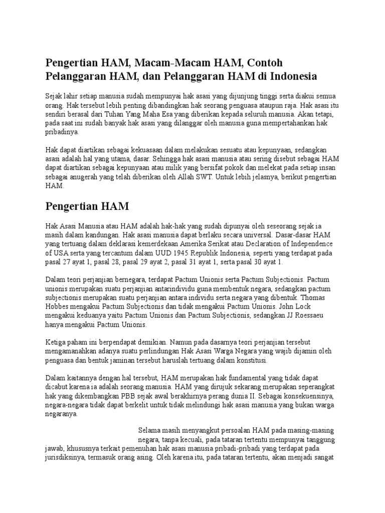 Pengertian HAM | PDF | Sejarah