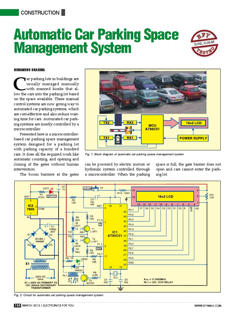 Automatic Car Parking Space Management System: Construction | PDF ...