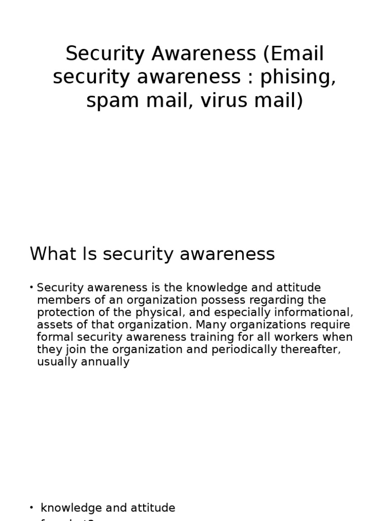 Security Awarness (Email Security and Phishing) | PDF | Email Spam ...