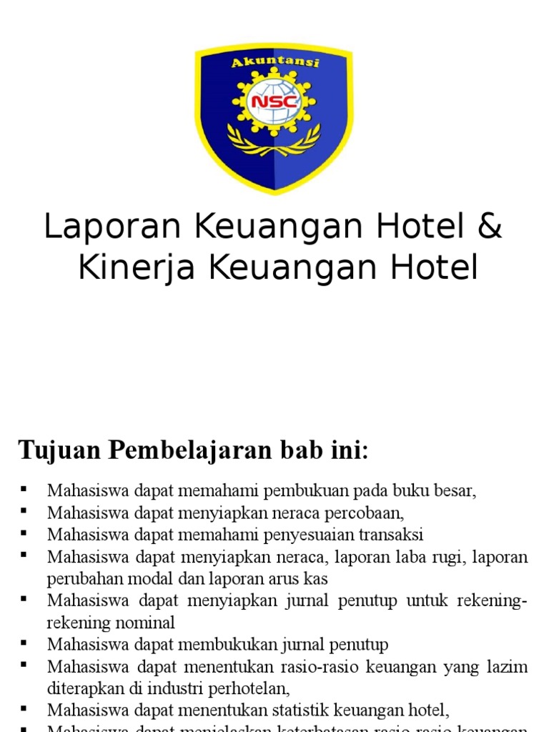 Laporan Keuangan Hotel Dan Kinerja Keuangan Hotel | PDF