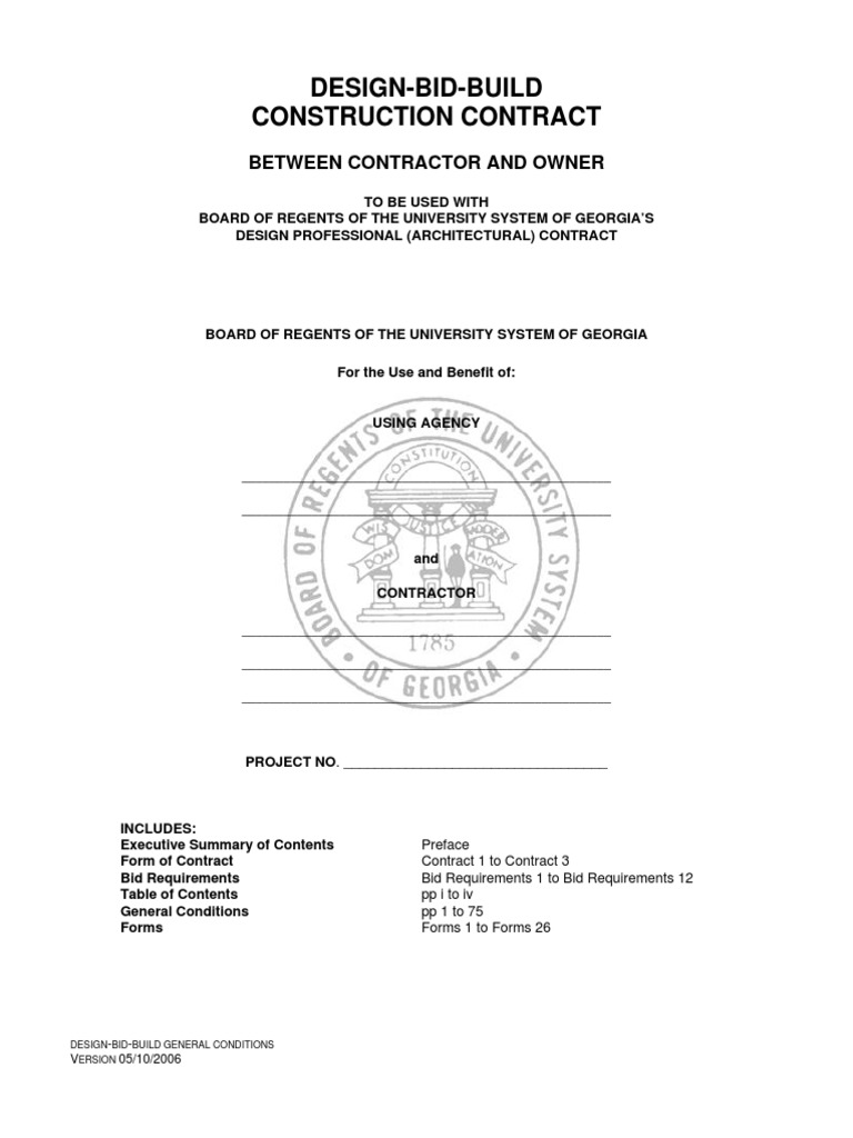 Construction Contract. DBB | PDF | Surety Bond | Construction Bidding