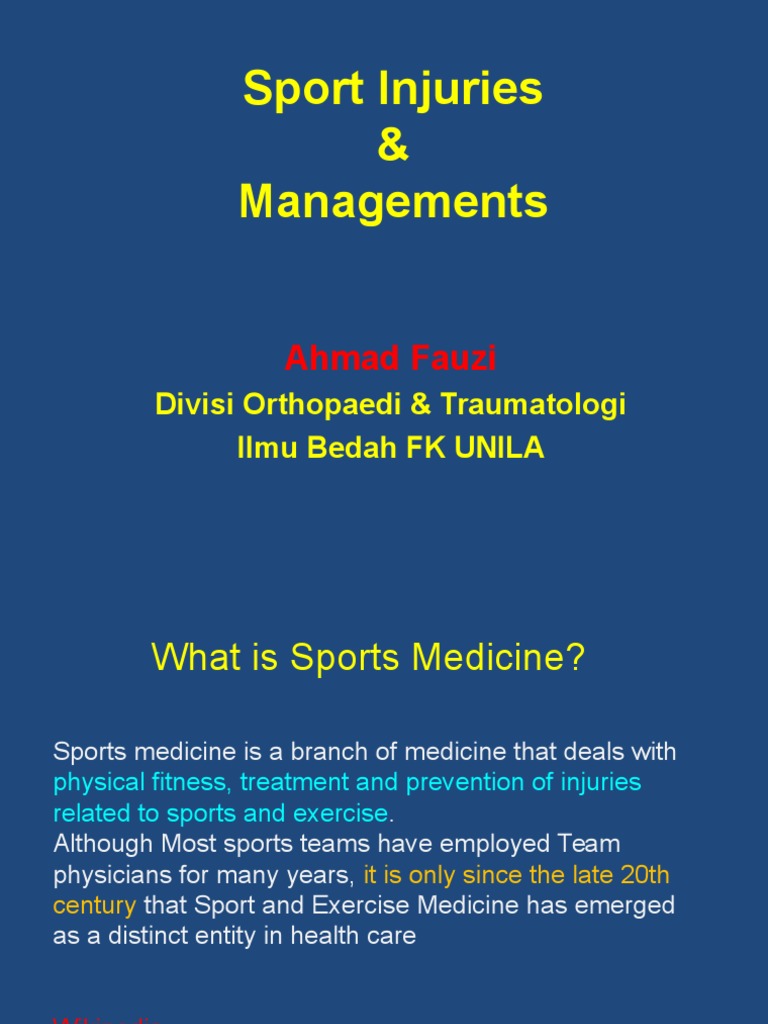 Sport Injuries and Managements | PDF | Knee | Shoulder