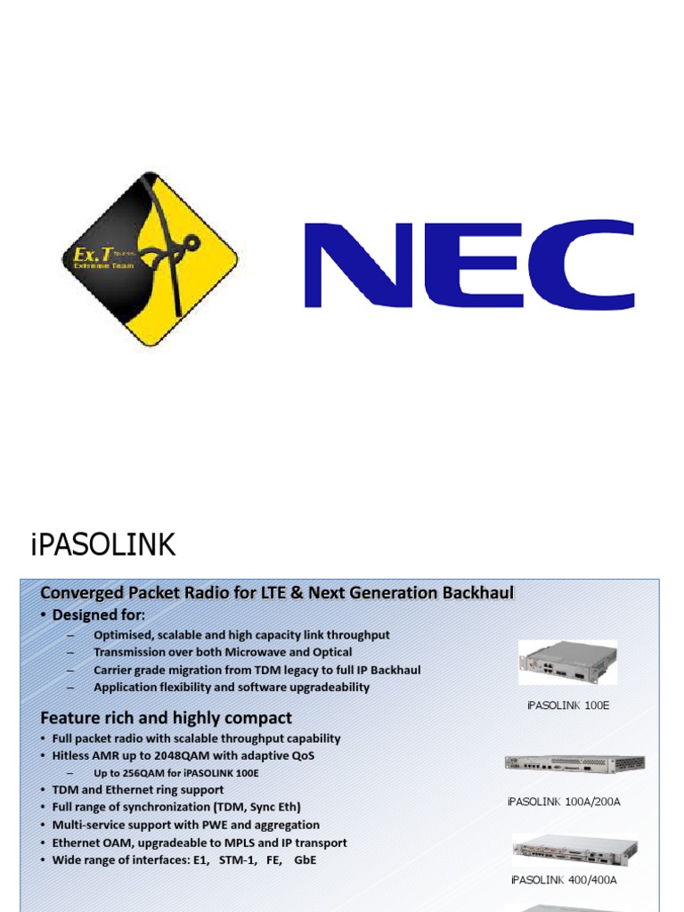 NEC Ipasolink Introduction | Network Switch | Ethernet