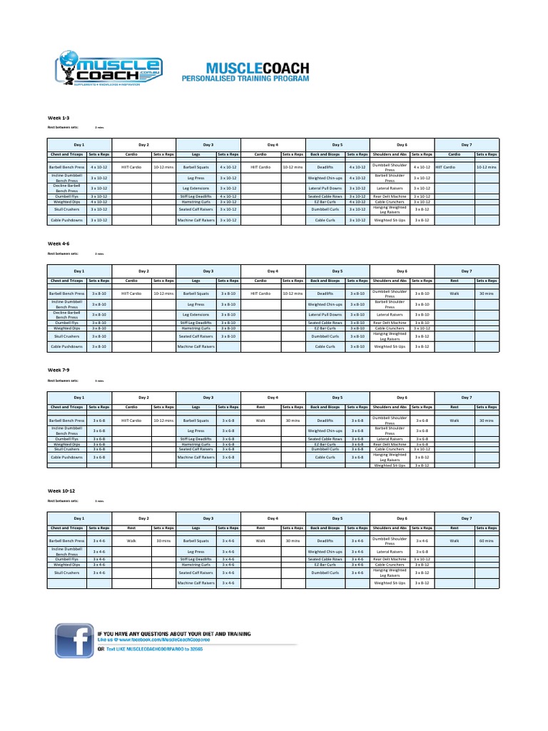 12-Week Cutting Workout Plan | PDF