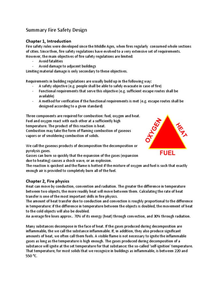 Summary Fire Safety Design: Chapter 1, Introduction | PDF | Fires ...