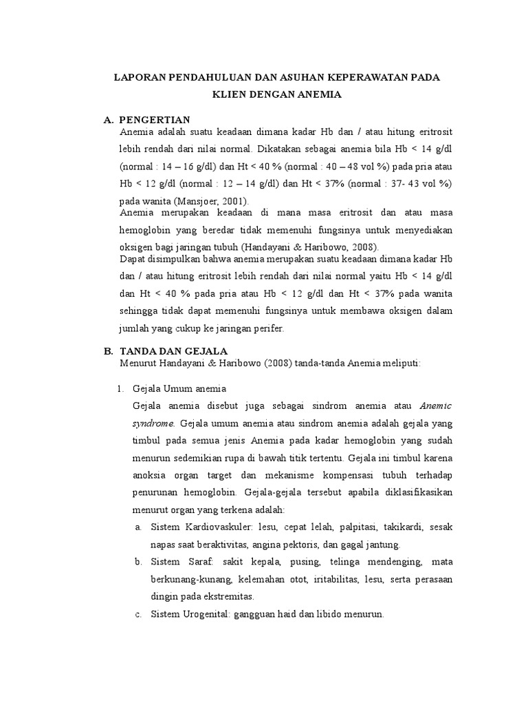 LP Anemia Icu | PDF