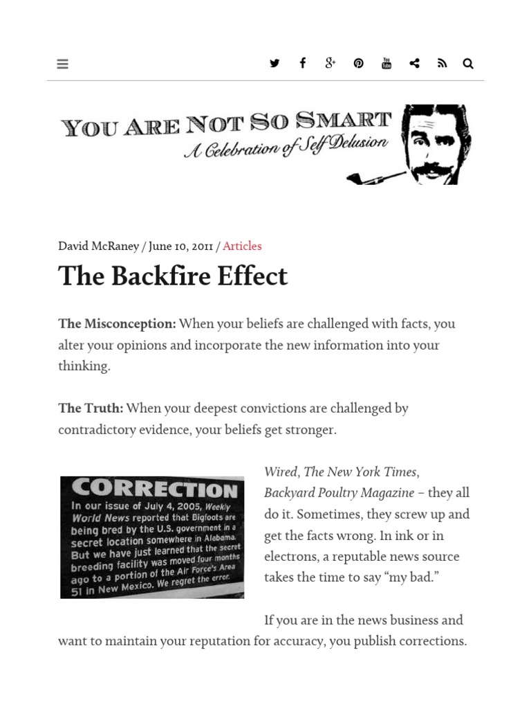 The Backfire Effect | PDF | Science | Psychology
