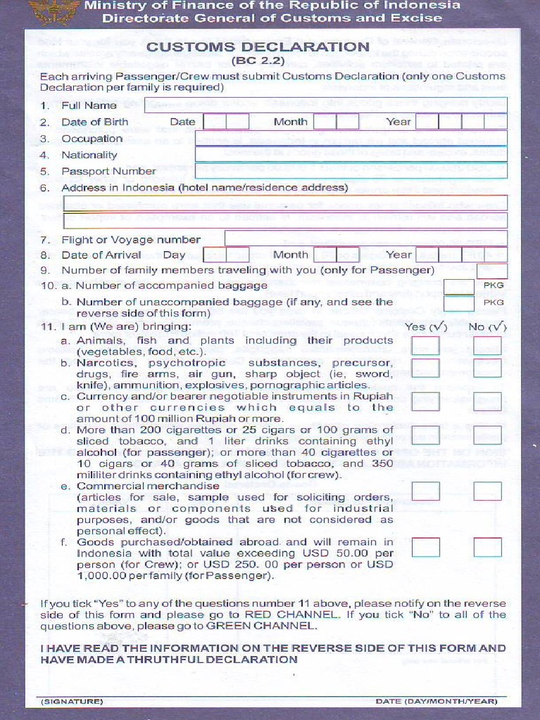 Customs Declaration Sample | PDF