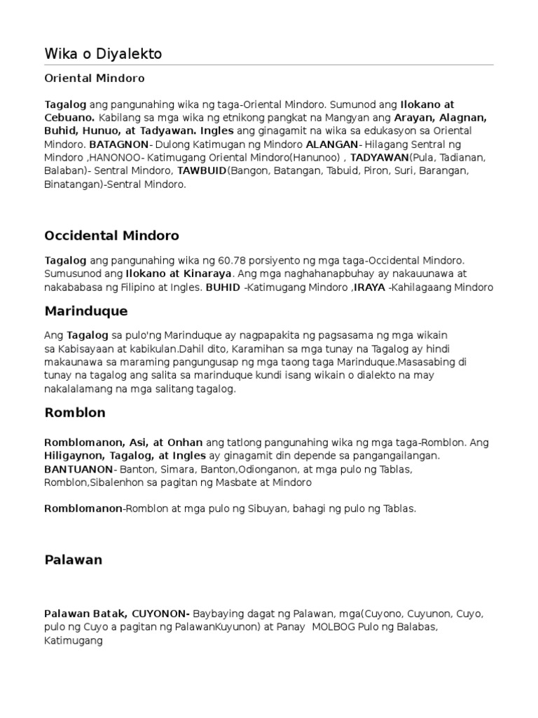 Wika o Diyalekto | PDF