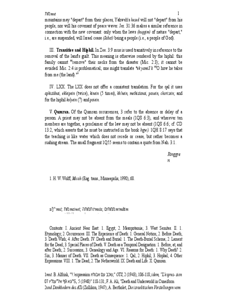 Death Tdot | Download Free PDF | Hebrew Bible | Religion And Belief