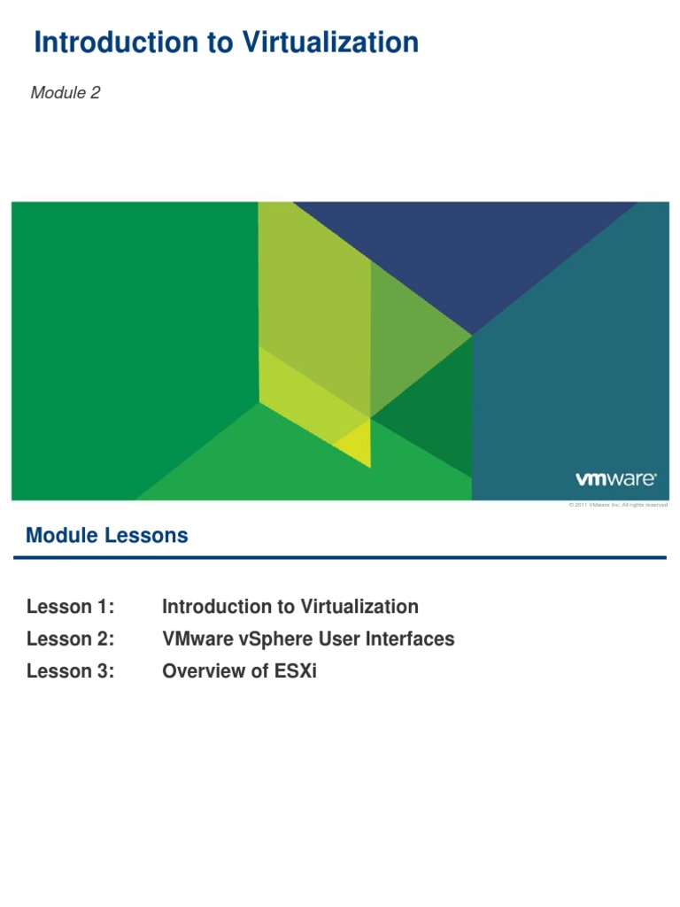 Introduction To Virtualization: © 2011 Vmware Inc. All Rights Reserved ...