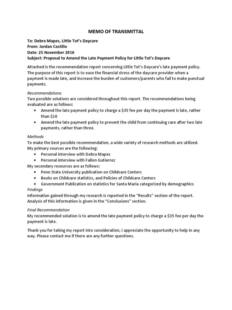 Final Recommendation Report | PDF | Child Care | Relationships