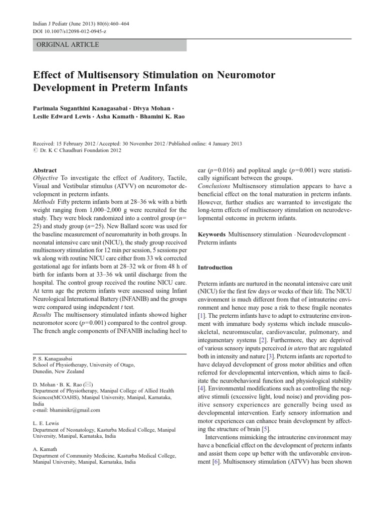 Effect Neurosensory | PDF | Preterm Birth | Neonatal Intensive Care Unit