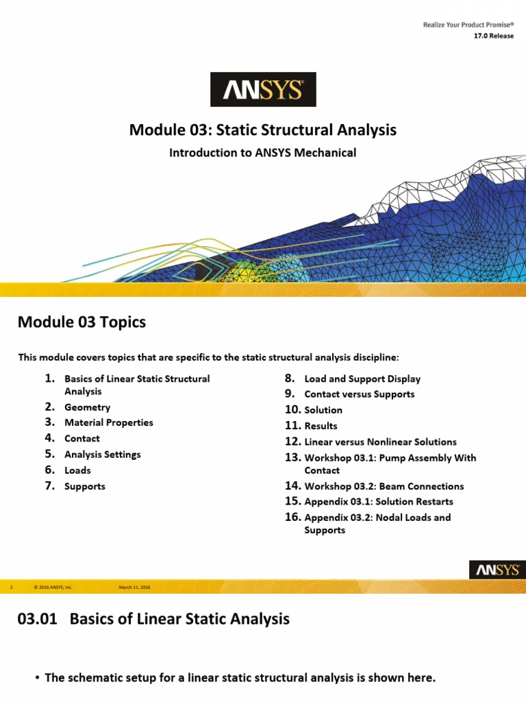 Mechanical Intro 17.0 M03 Structural Analysis | PDF | Structural ...
