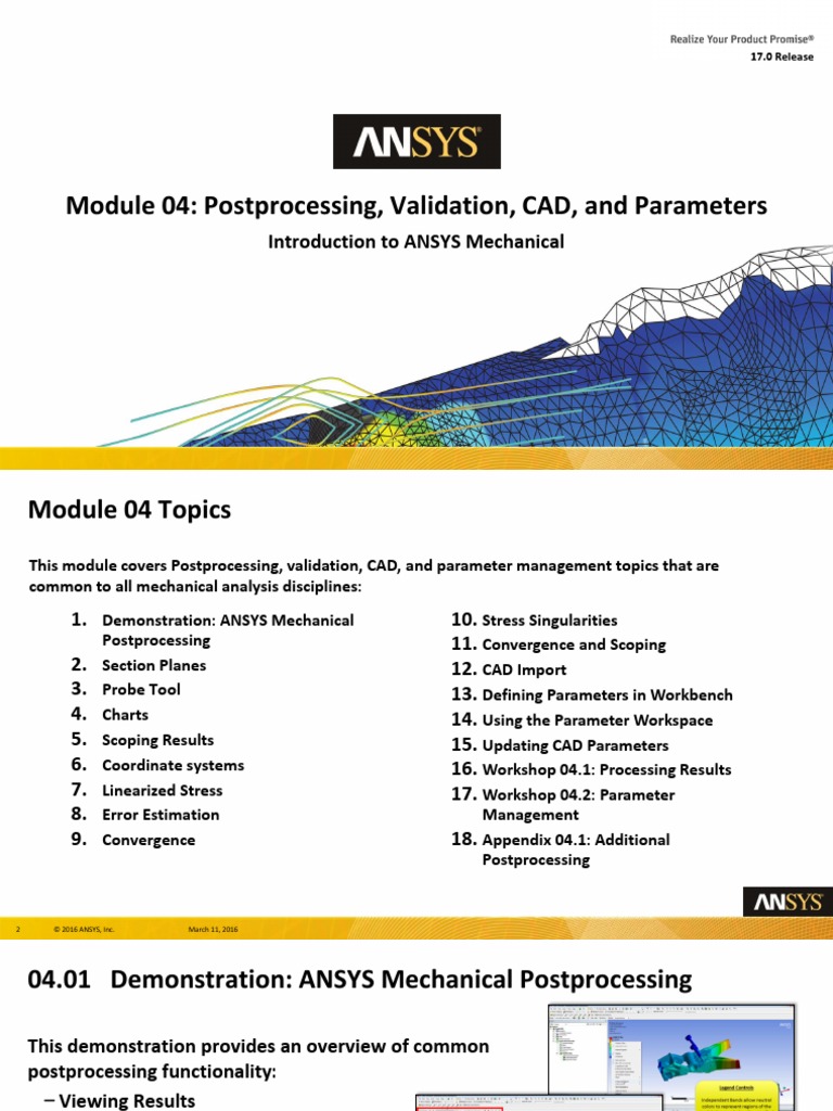 Mechanical Intro 17.0 M04 Postprocessing | PDF | Computer Aided Design | Parameter (Computer ...