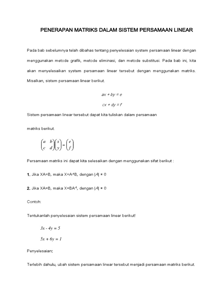 Materi Metode Cramer | PDF