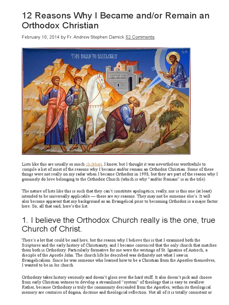 12 Reasons Why I Became Orthodox Eastern Orthodox Church Catholic