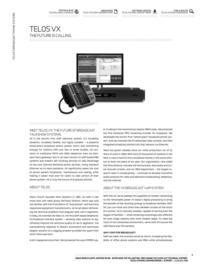The Future of Broadcast Talkshow Systems: An Overview of the Telos VX ...