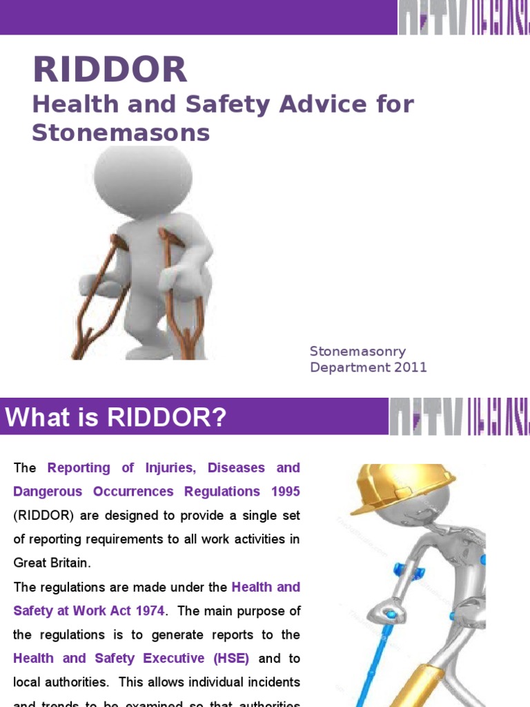 RIDDOR | PDF | Safety | Health Sciences