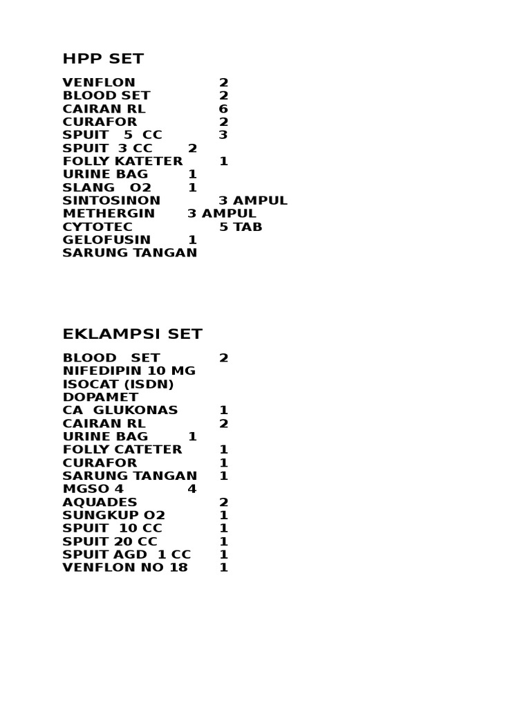 HPP Set Dan Eklampsi Set 2 | PDF