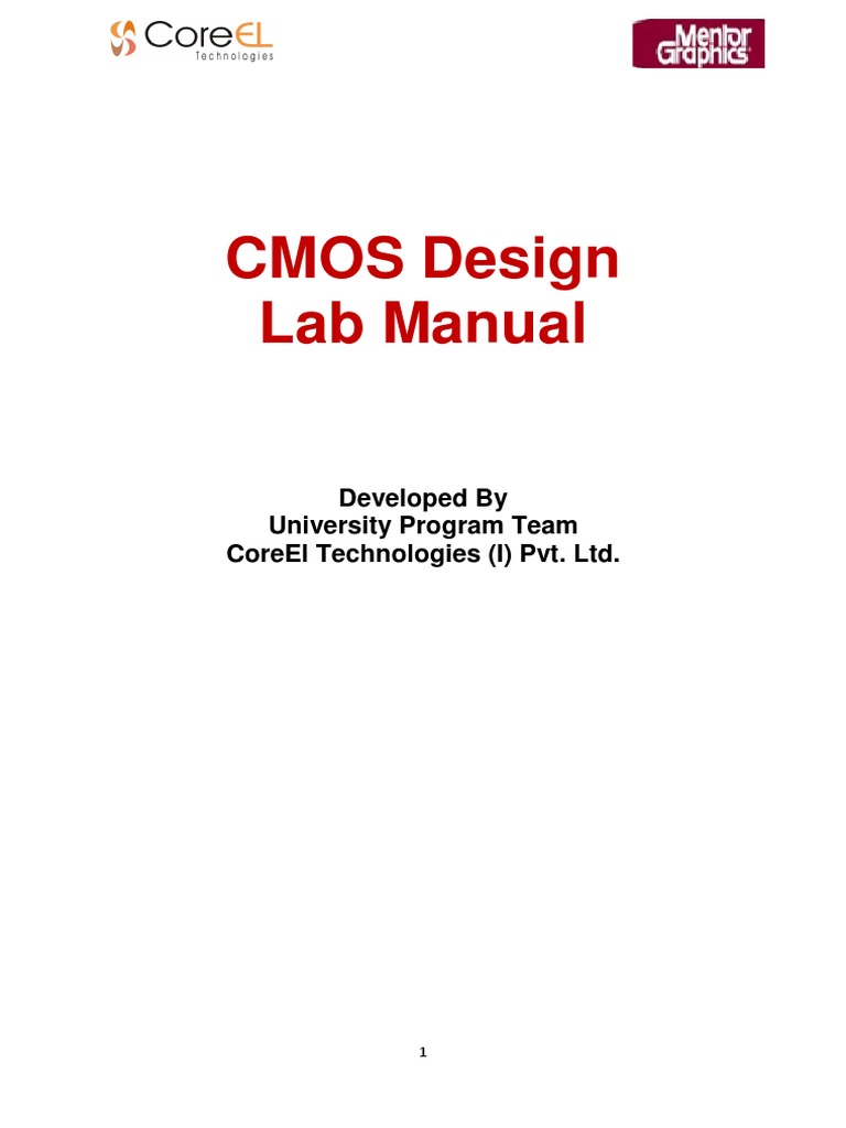 Cmos Design Lab Manual: Developed by University Program Team Coreel ...
